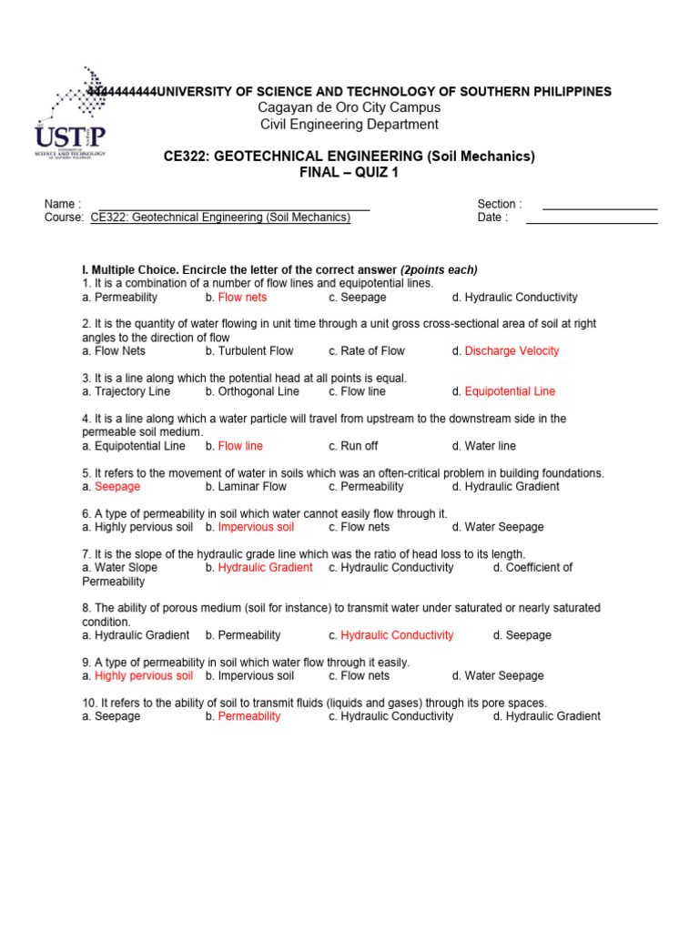 Quiz No. 1 - Answer Key | PDF