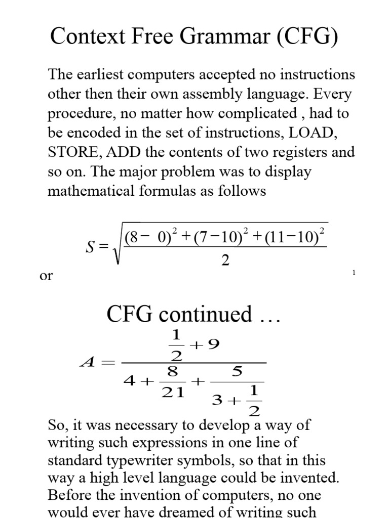 Context Free Grammar (CFG) | PDF