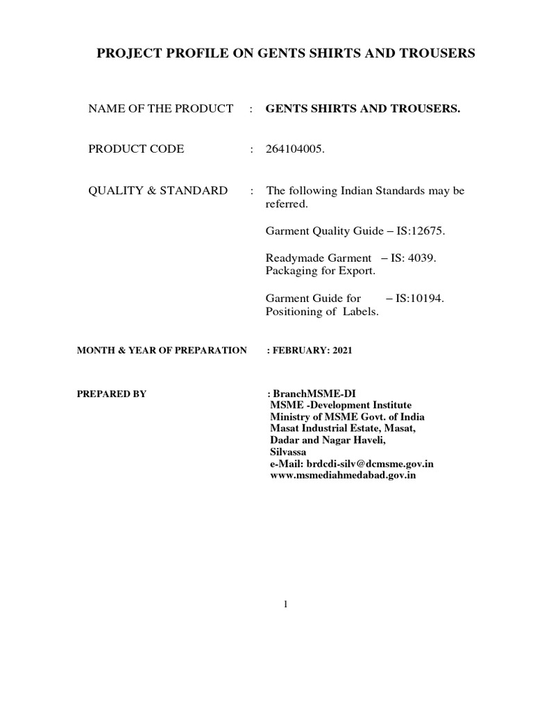 Gent Shirt and Trouser Units | PDF | Textiles | Expense