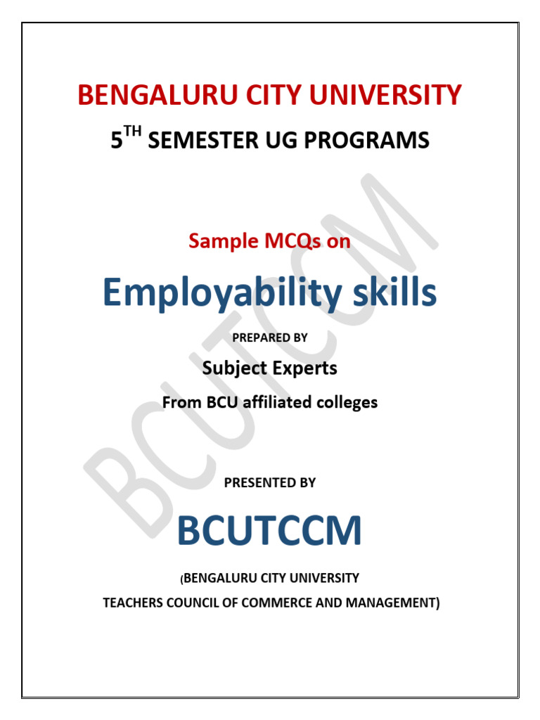 BCU Employability Skills MCQs | PDF