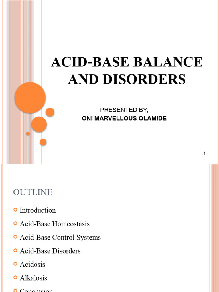 O.M.O - Acid Base Balance and Disorders | PDF | Buffer Solution | Ph