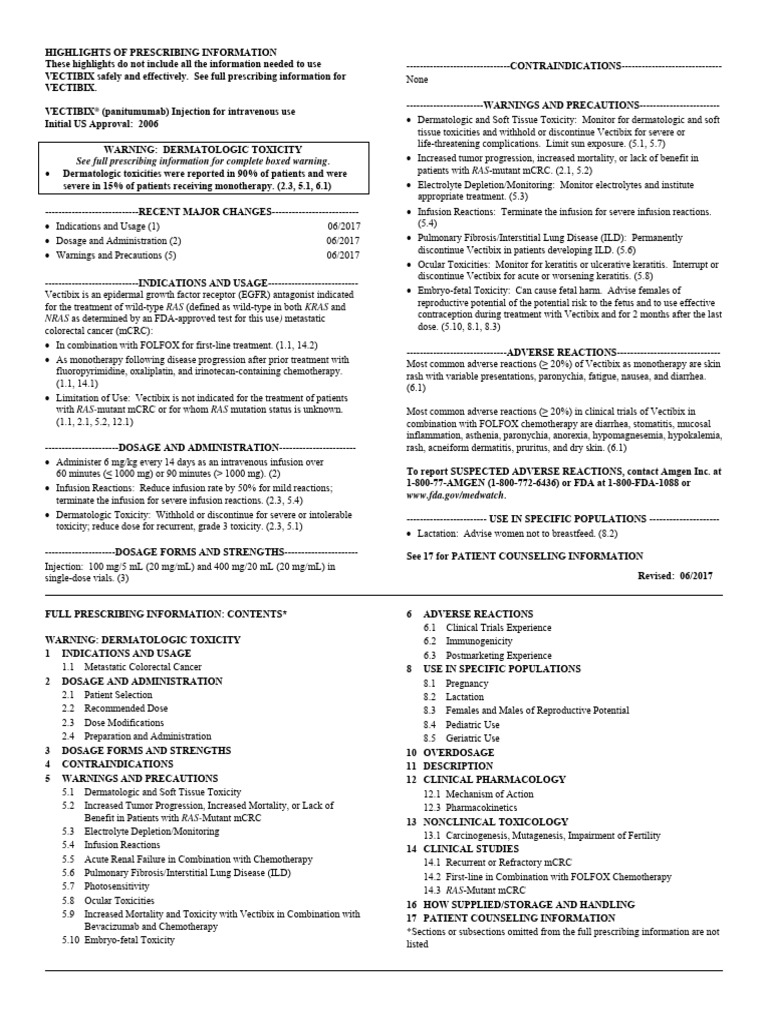 Vectibix Pi | PDF | Chemistry | Dose (Biochemistry)