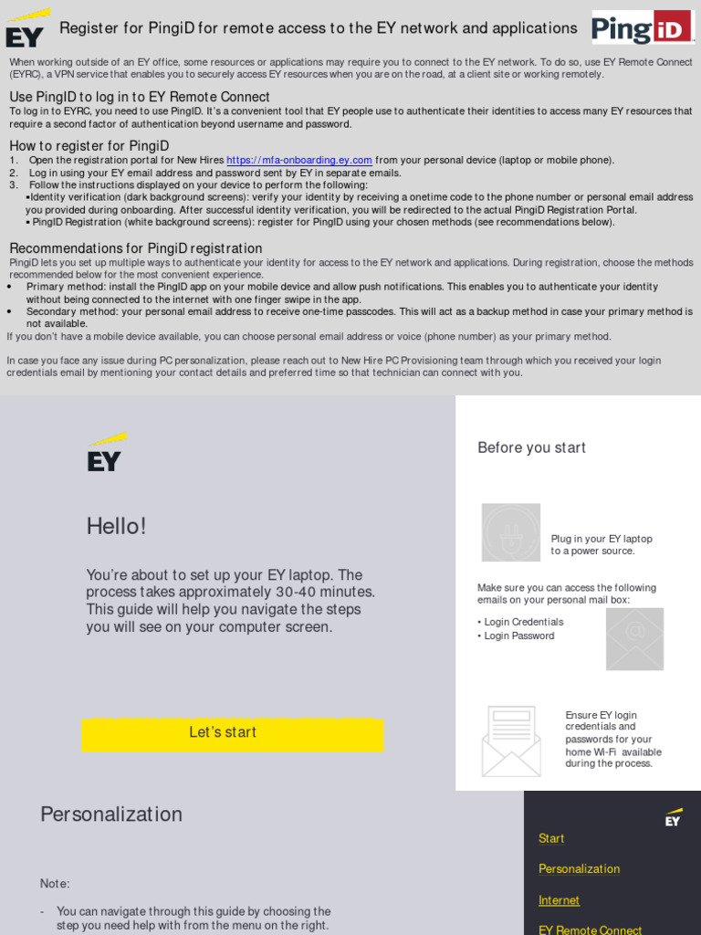 Register for PingID Access at EY | PDF | Login | Microsoft Outlook