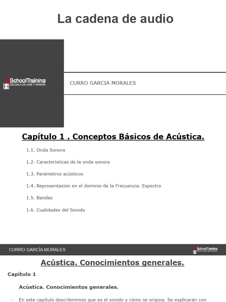 Tema 1 Conceptos Básicos de Acústica - Acústica Schooltraining Master 2023 | PDF | Decibel | Sonido