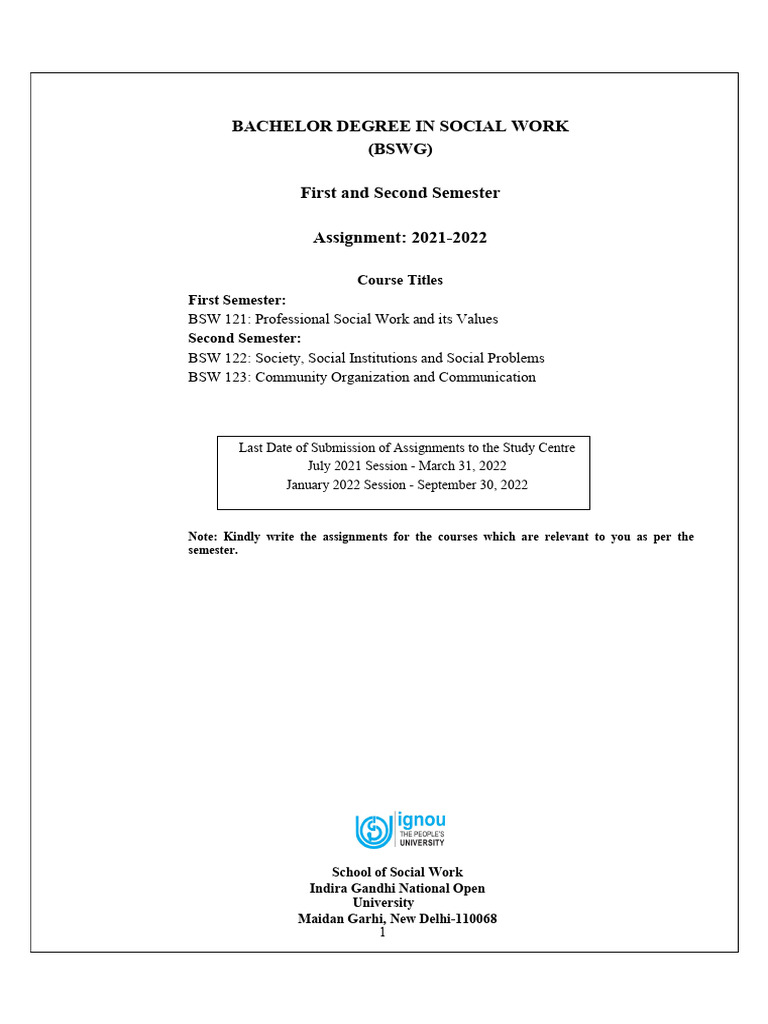 BSWG English 1st & 2nd Semester (2021-2022) | PDF | Social Work ...