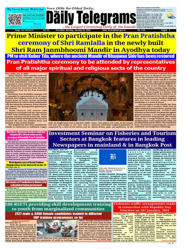 The Daily Telegrams Jan. 22 | PDF