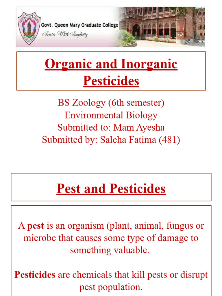 Organic vs Inorganic Pesticides Explained | PDF | Pesticide | Sulfur