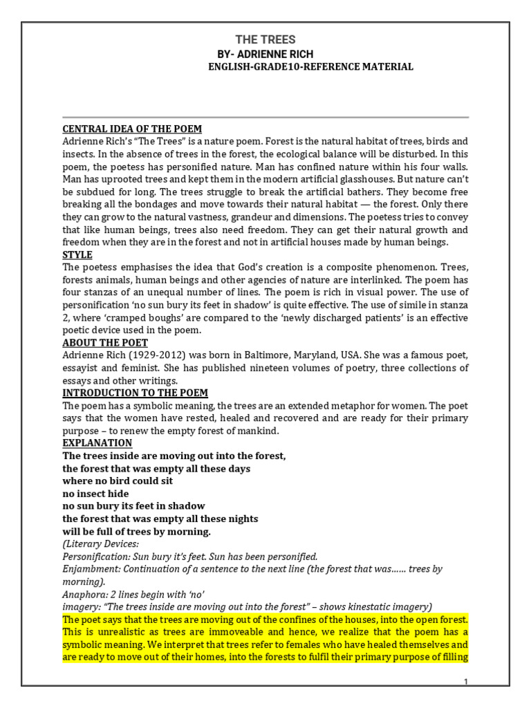 The Tree | PDF | Trees | Poetry