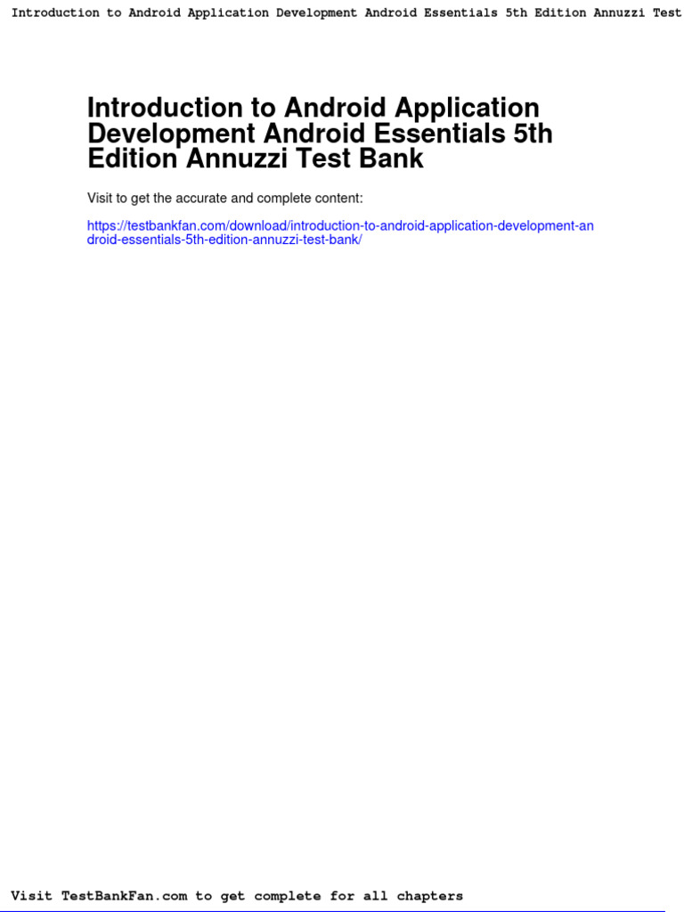 Dwnload Full Introduction To Android Application Development Android ...