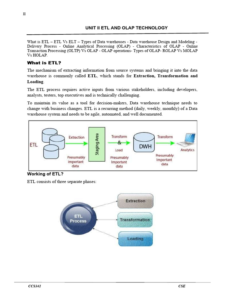 Unit-2 Notes DW 2021 | PDF | Data Warehouse | Relational Database