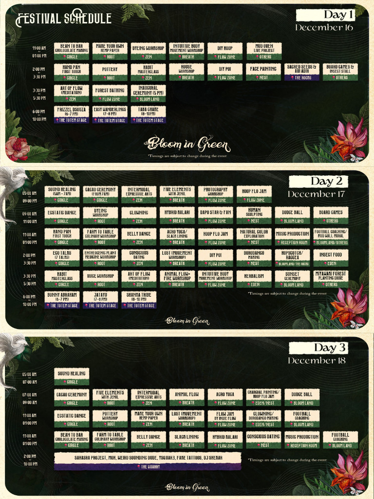 Festival Schedule | PDF