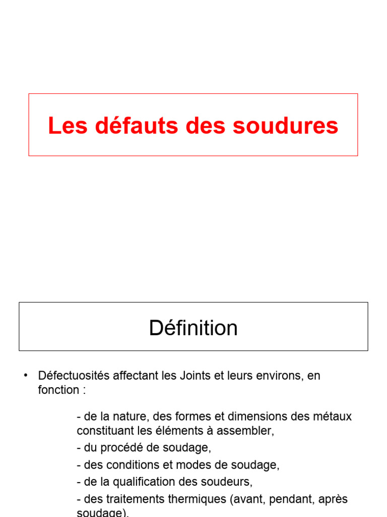 Défauts de soudage : types et causes | PDF | Construction | Soudage