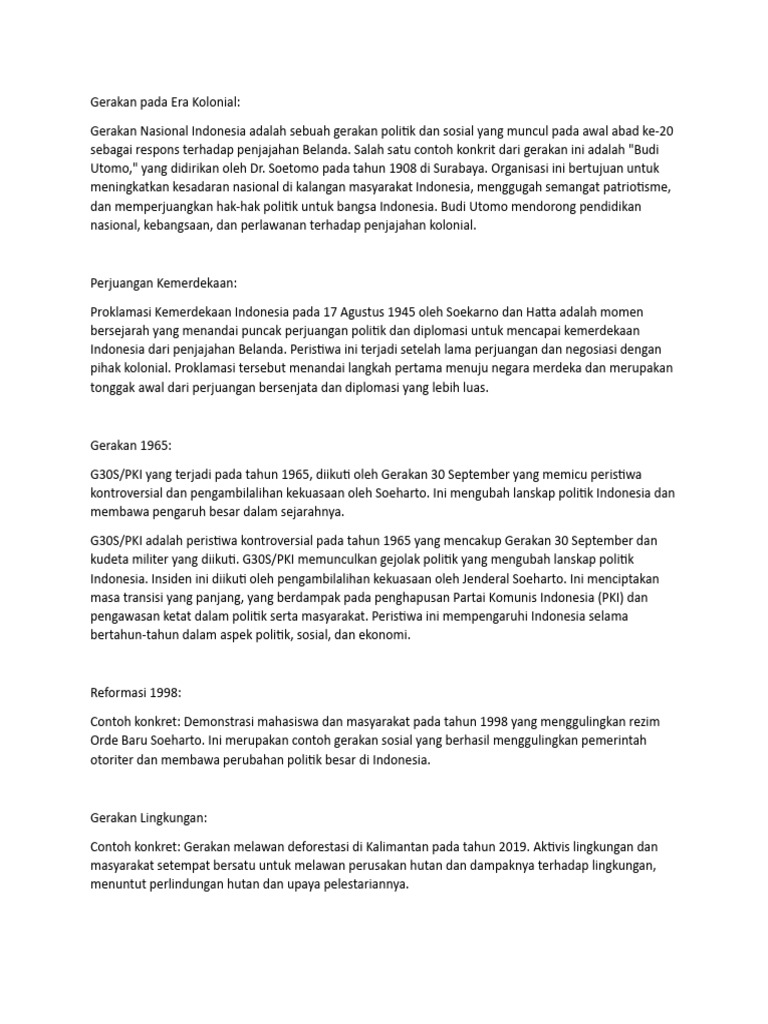 Contoh Gerakan Sosial di Indonesia | PDF