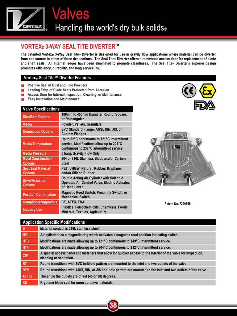 Pneuvay Vortex 3 Way Seal Tite Diverter | PDF | Switch | Secondary Sector Of The Economy