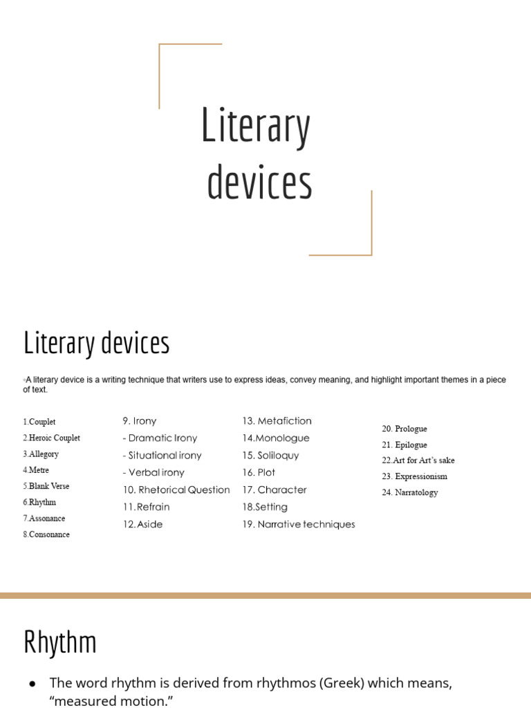 Literary Devices | PDF | Poetry | Metre (Poetry)
