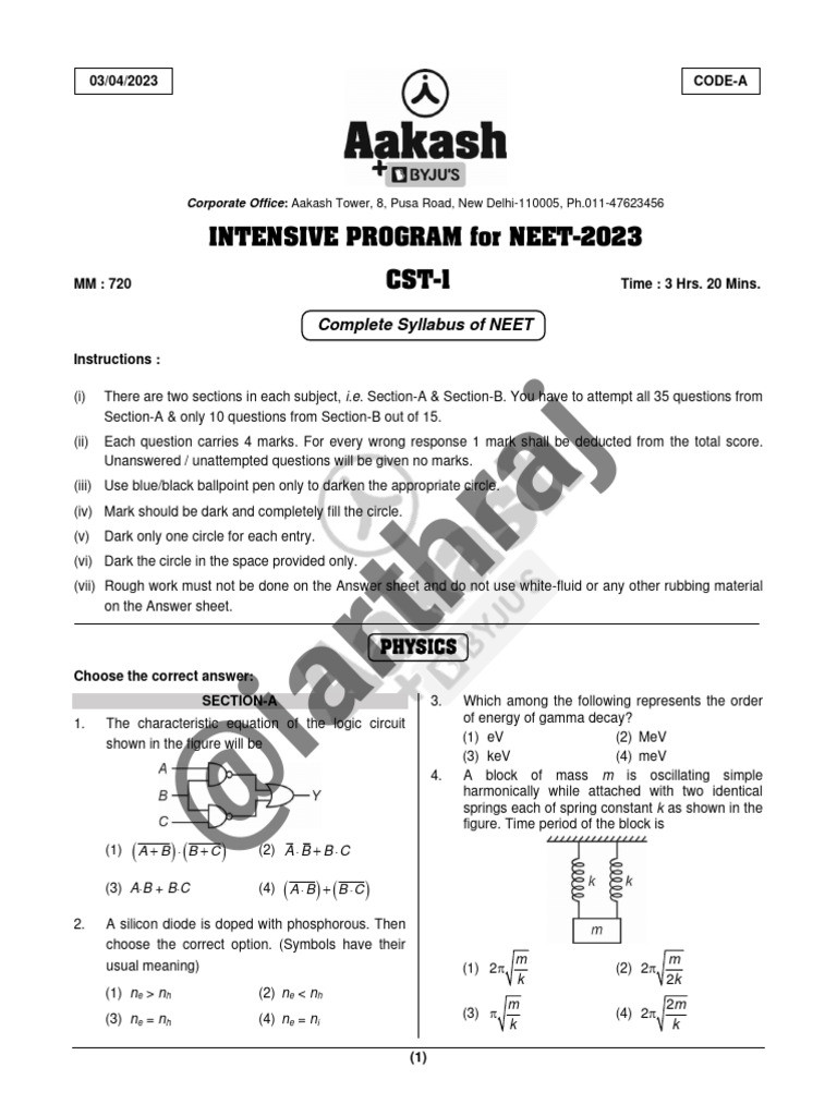 CST 01 QP | Download Free PDF | Electronvolt | Plaster