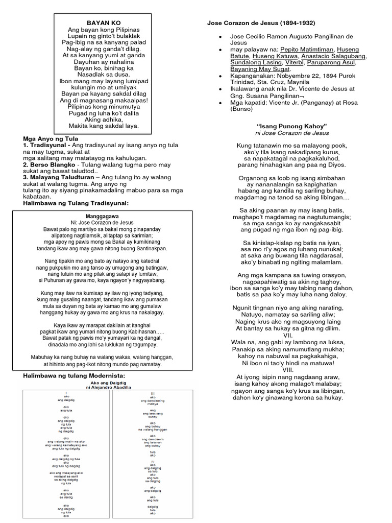Grade 8 Handout (Tula) | PDF