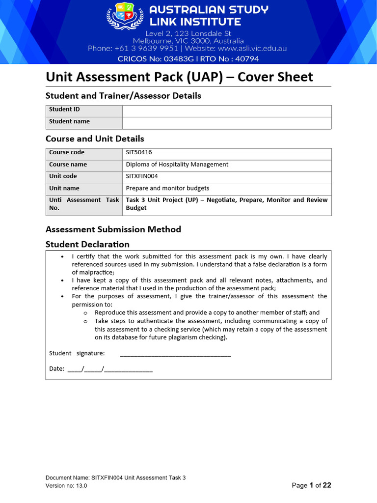 Budget Preparation Assessment Guide | PDF | Income Statement | Study Skills
