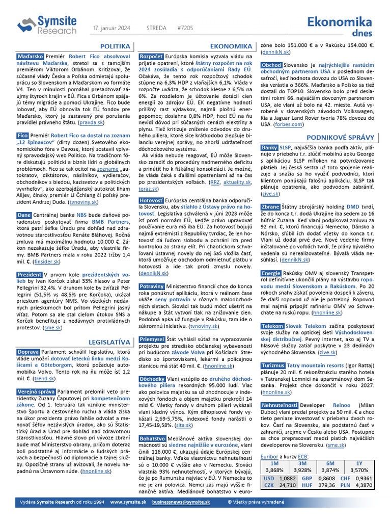 Politika Ekonomika: Dennikn - SK | PDF