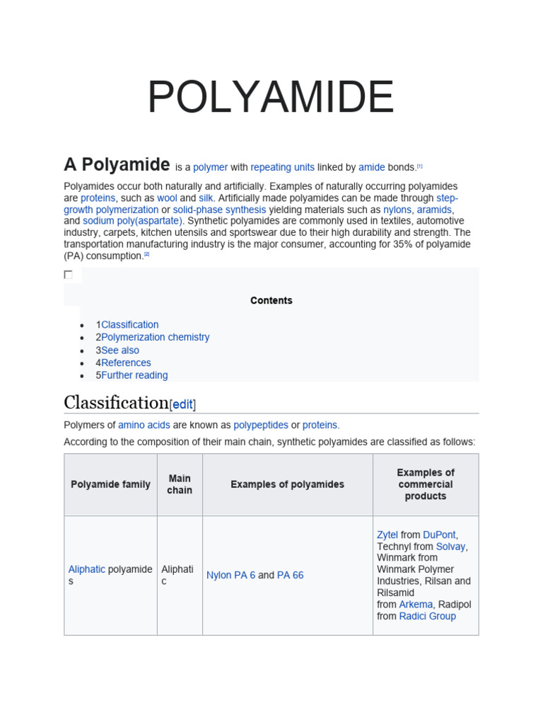 POLYAMIDE | PDF | Polymers | Chemical Substances