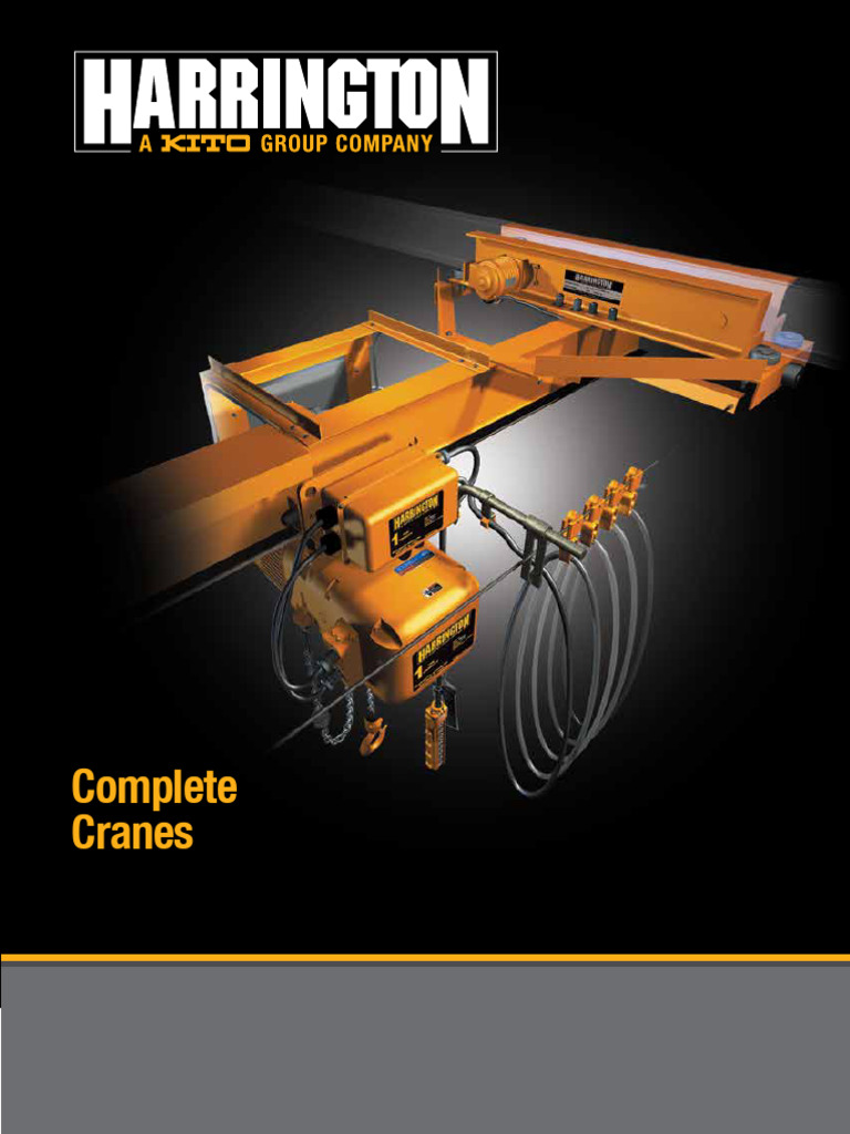 Harrington Complete Cranes Catalog | PDF | Crane (Machine) | Electric Motor