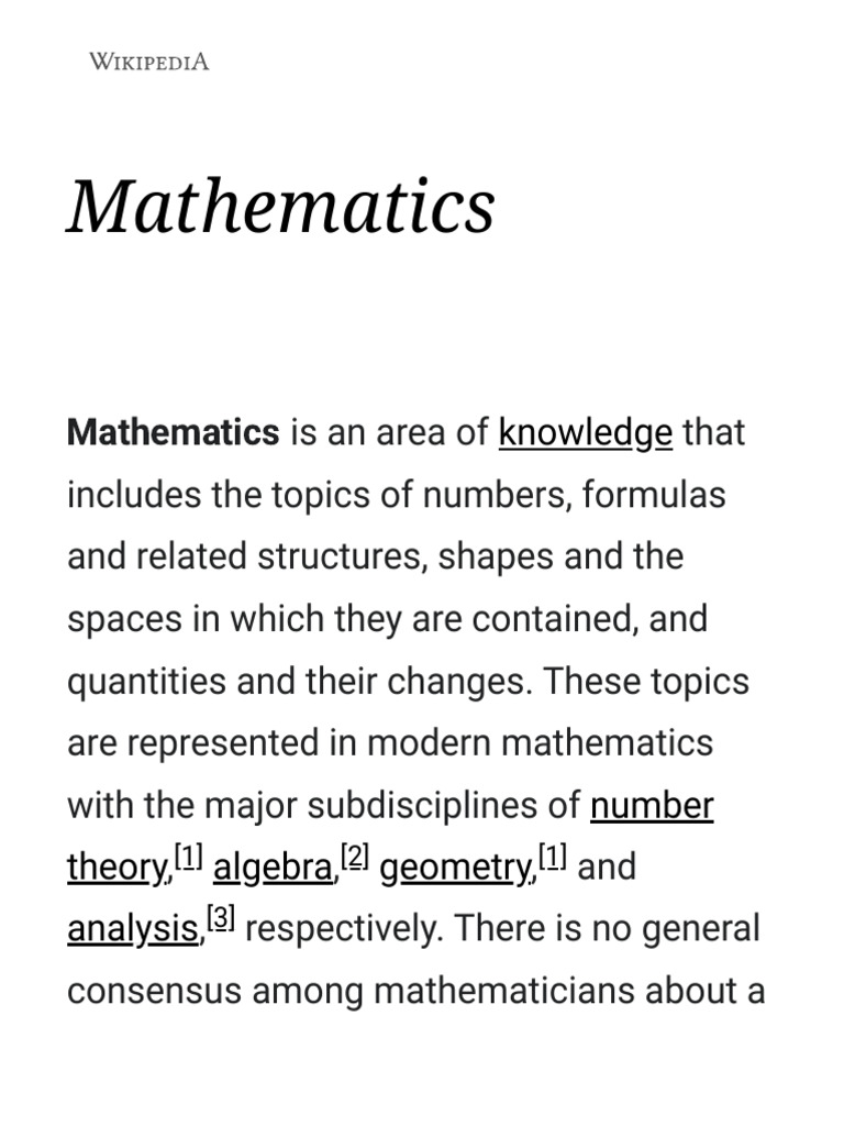 Mathematics - Wikipedia | Download Free PDF | Mathematics | Geometry