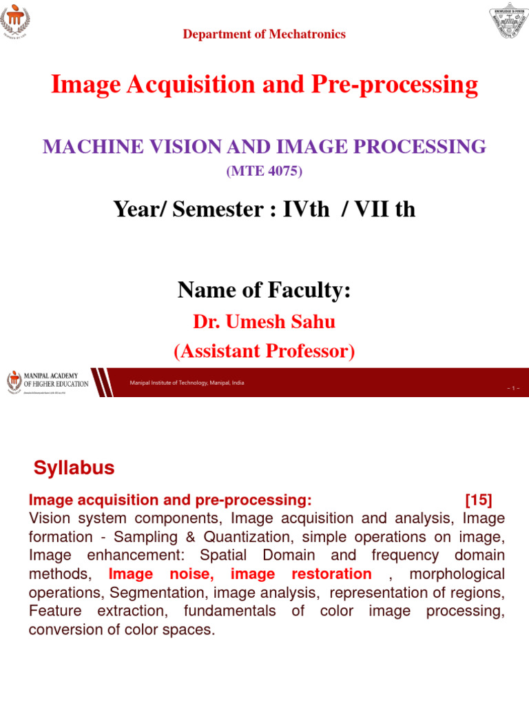 L3 - Image Noise and Image Restoration | PDF | Mean | Digital Signal ...