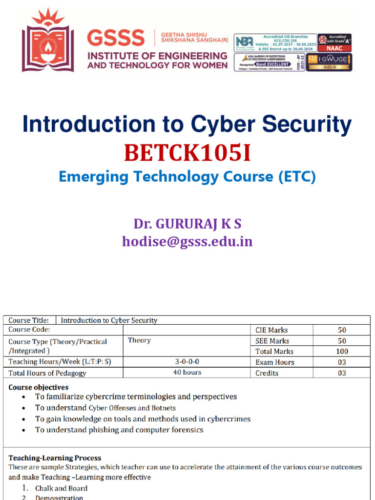Module-1a Cyber Sec | PDF | Cybercrime | Security