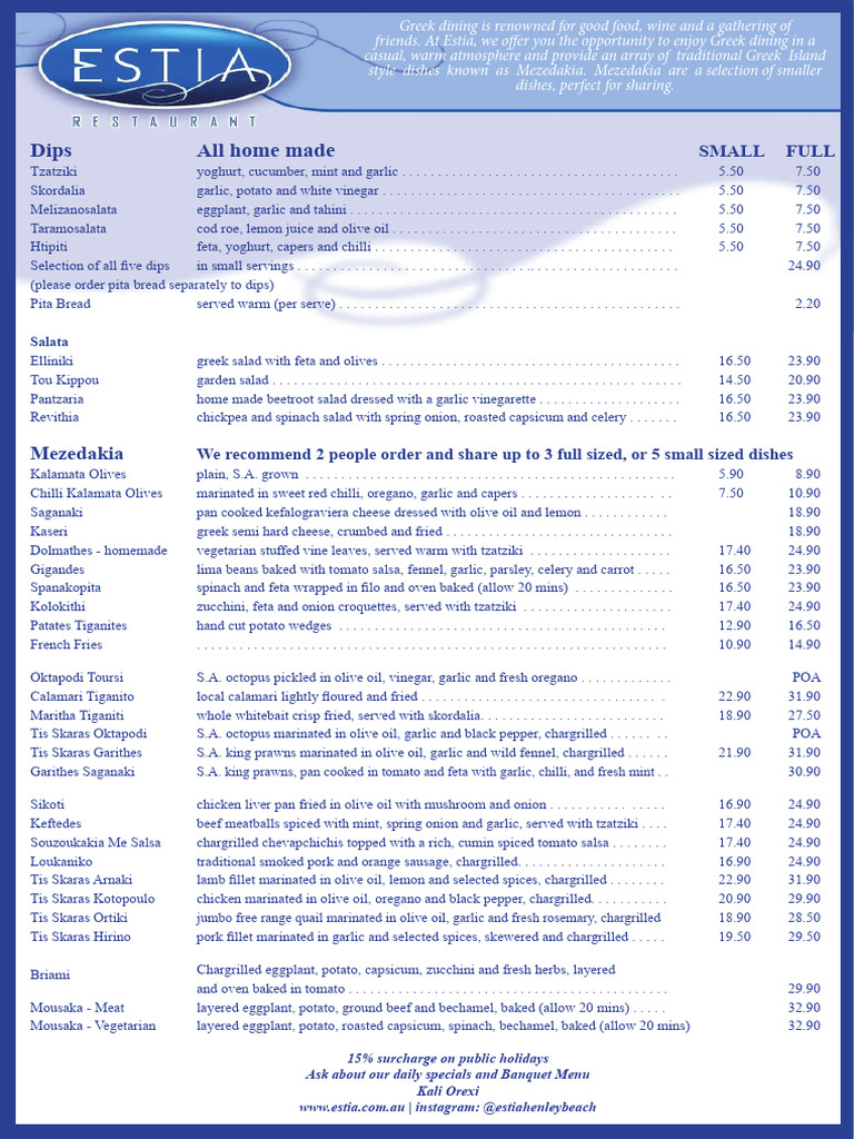 Estia_food_menu | PDF