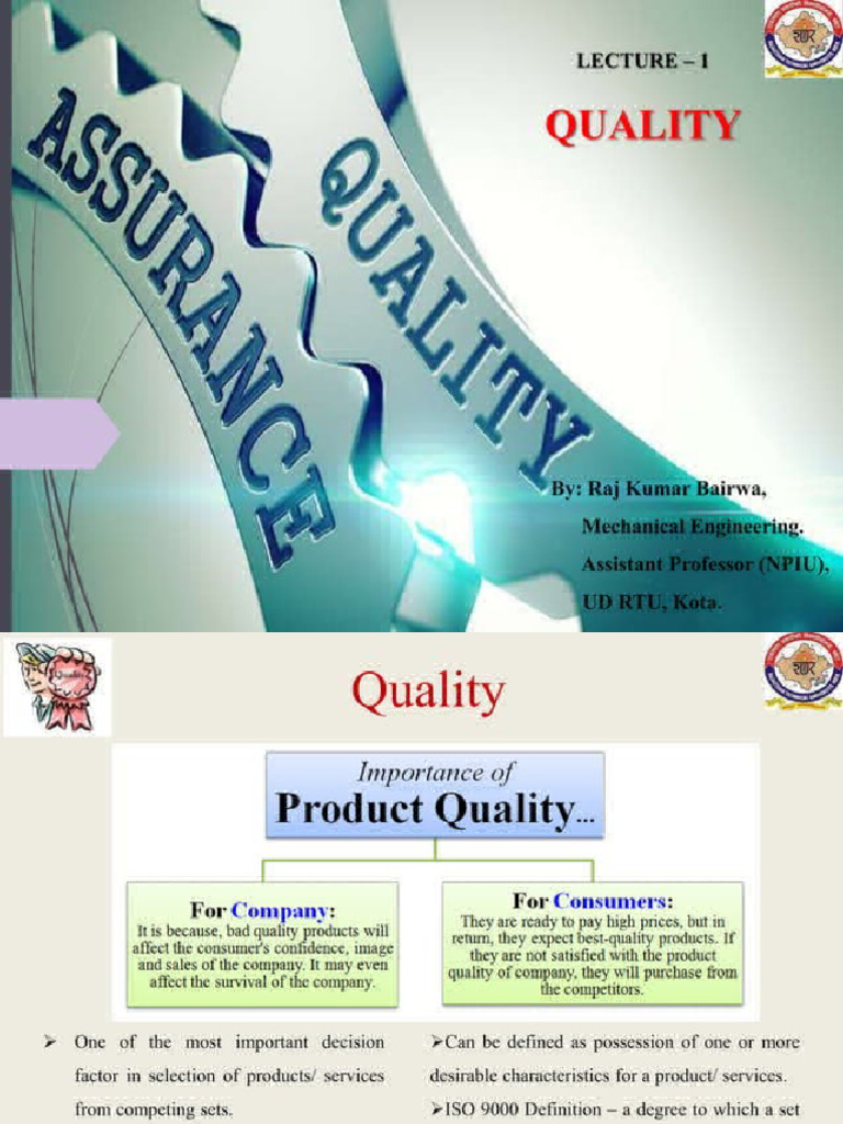 Quality Lecture-1 | PDF