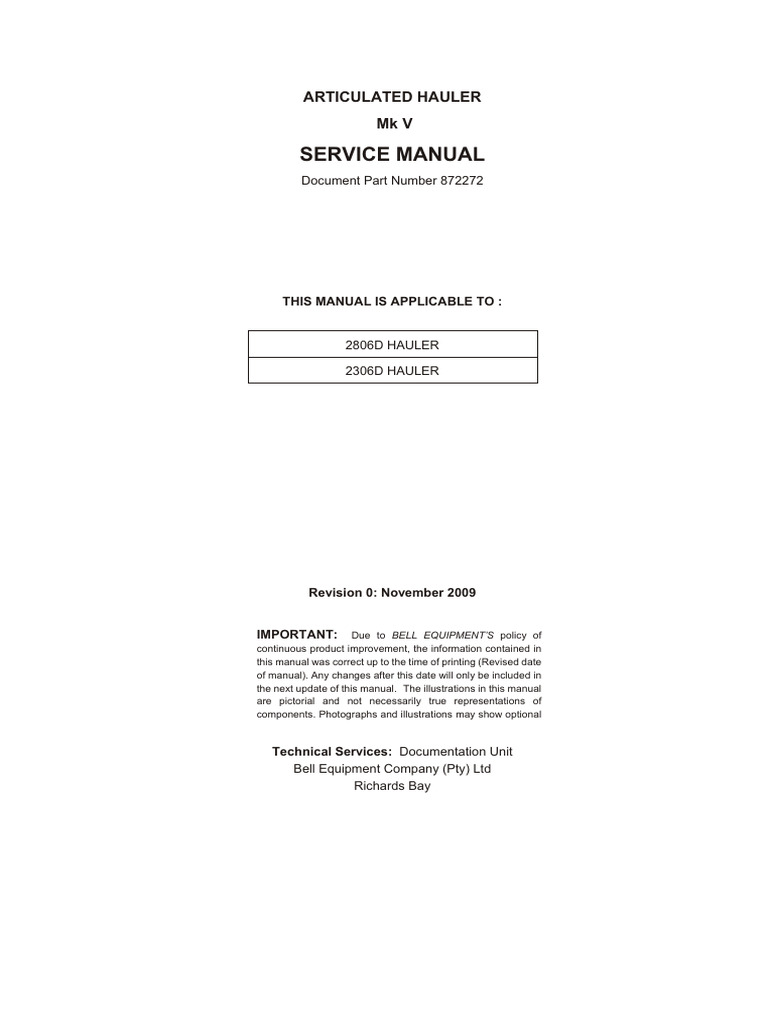 Service Maunal 2306D 2806D MK 5 SM | PDF | Tire | Personal Protective ...