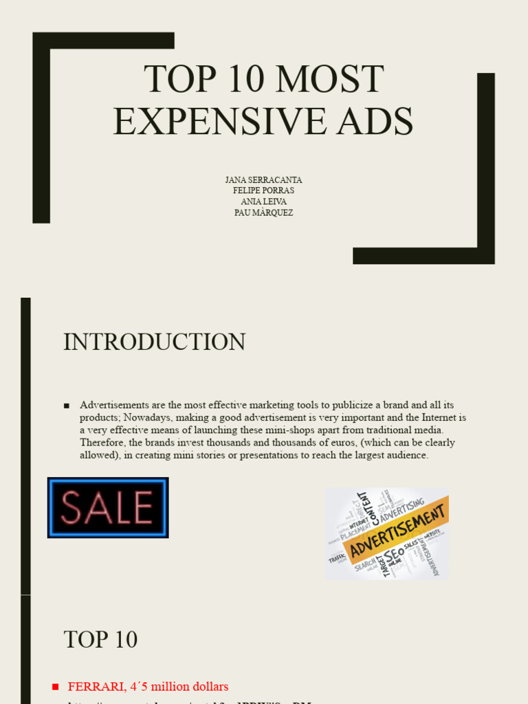 Top 10 Most Expensive Ads | PDF