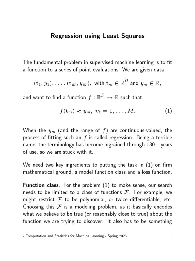 Regression Using LS Handout | PDF | Regression Analysis | Machine Learning