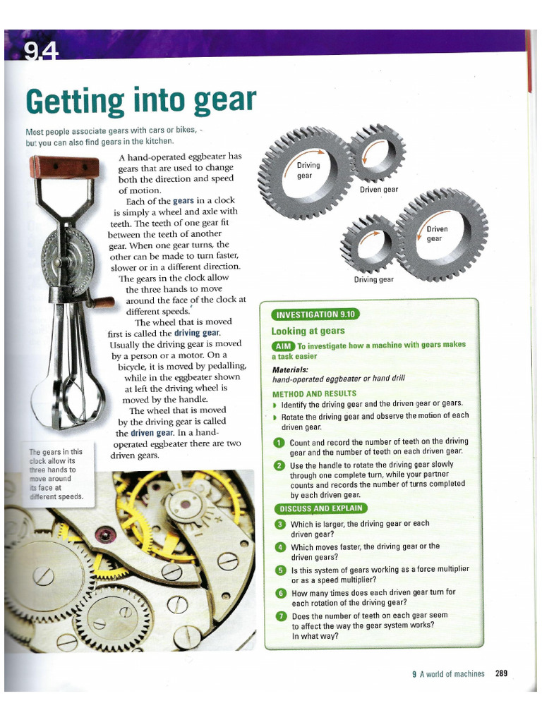 Gears Worksheet | PDF