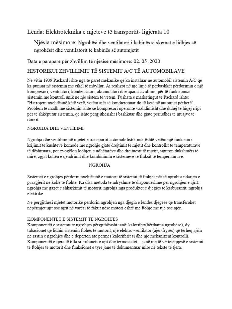 Lc3abnda. Elektorteknika e Mjeteve Tc3ab Transportit - Ligj - 10 | PDF