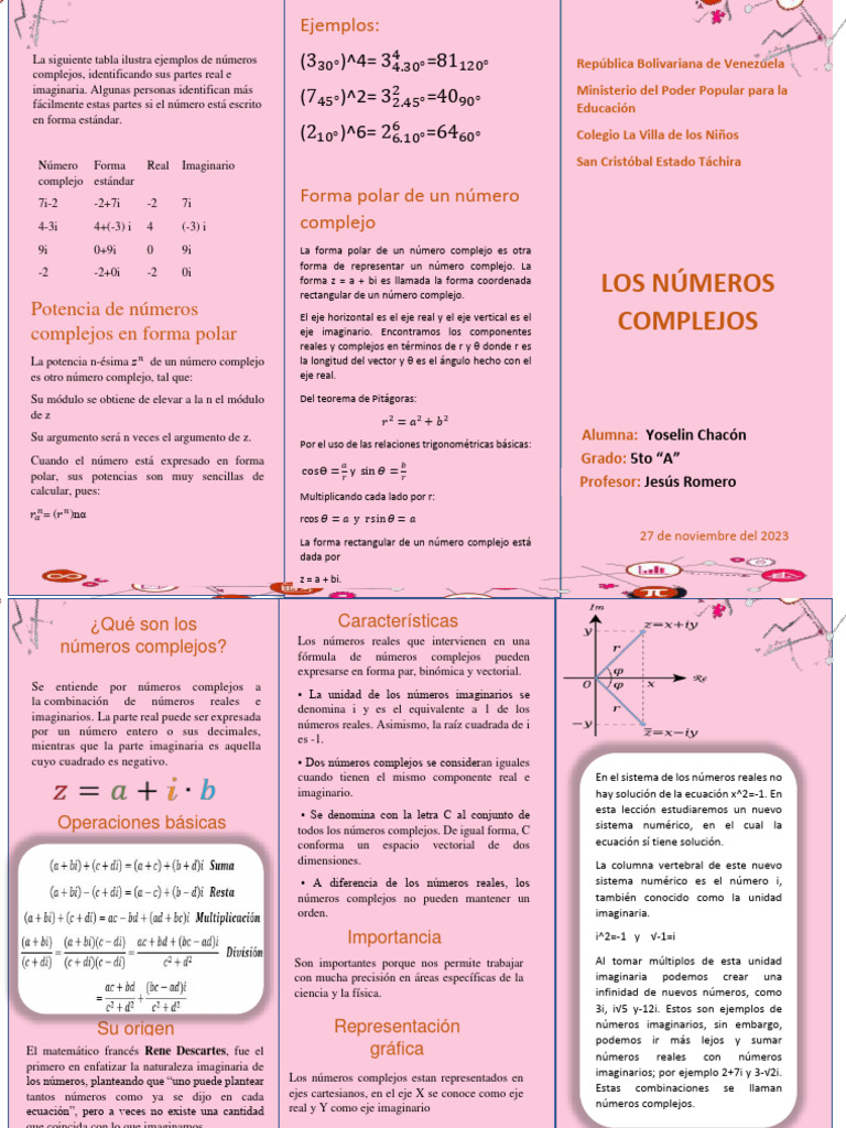 Triptico Orden | Descargar gratis PDF | Número complejo | Números
