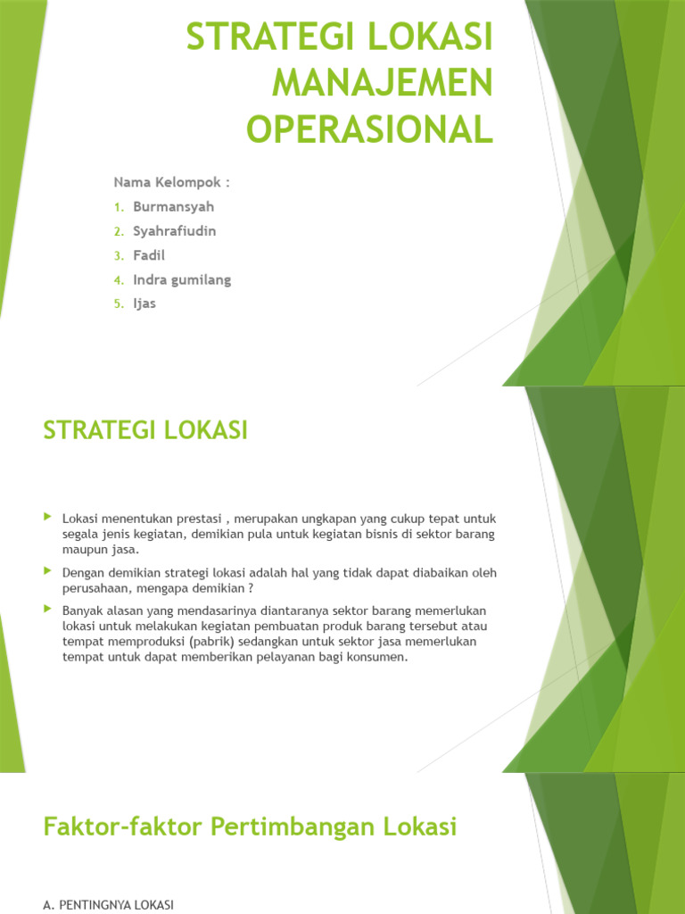 Strategi Lokasi Manajemen Operasional | PDF