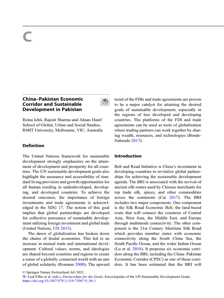 CPEC and Sustainable Development in Pakistan | PDF | Pakistan ...