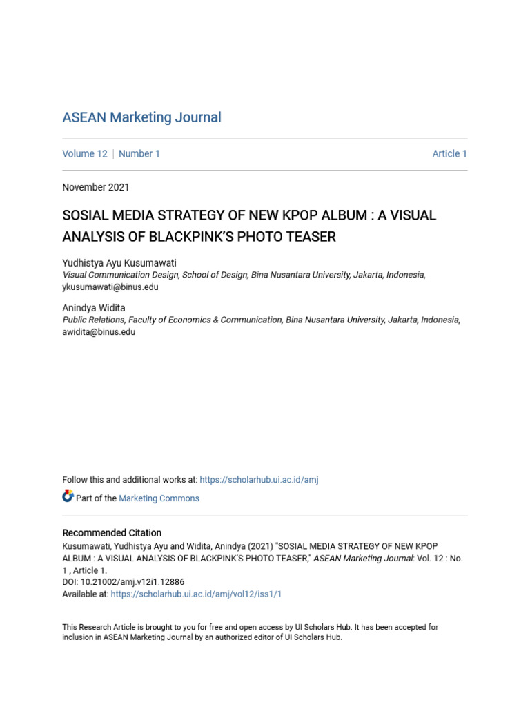Sosial Media Strategy of New Kpop Album - A Visual Analysis of BL | PDF ...
