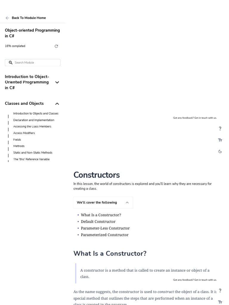 Constructors Learn Object Oriented Programming In C Pdf Programming Constructor Object
