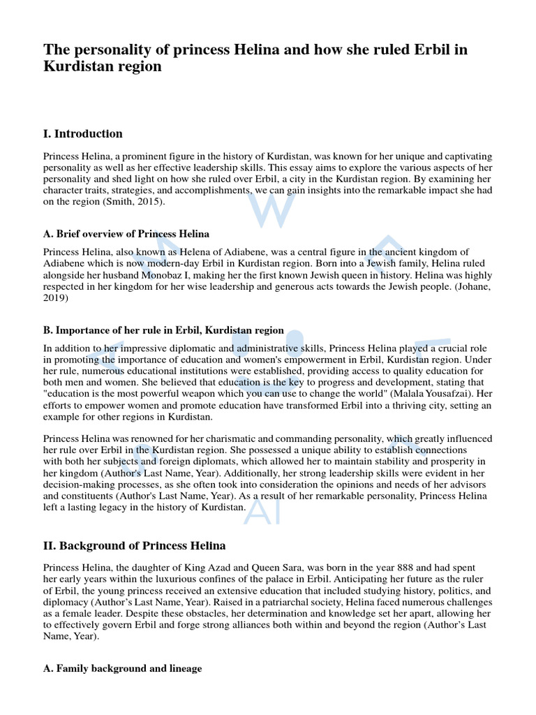 Princess Helina: Leader of Erbil's Legacy | PDF | Leadership | Empowerment