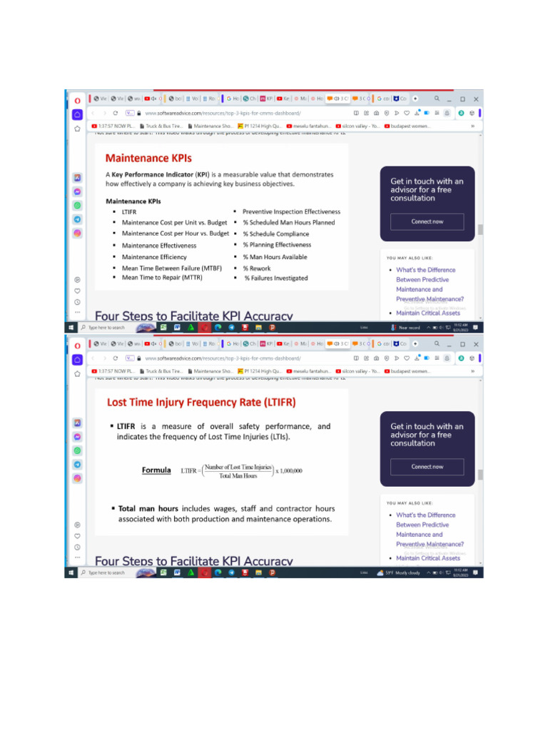 Maintenace KPI's | PDF