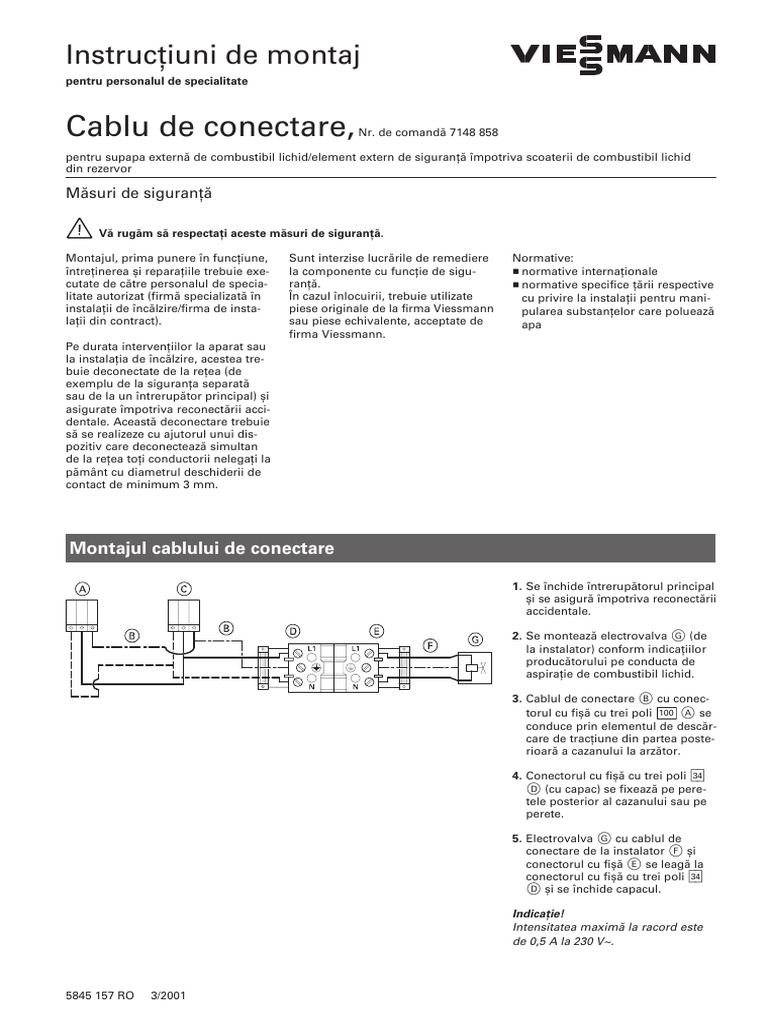 Cablu de Conectare - Supapa Externa | PDF