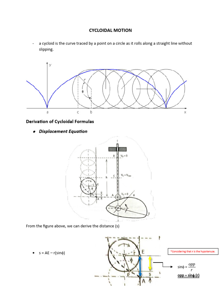 Cycloidal Motion | PDF | Acceleration | Velocity