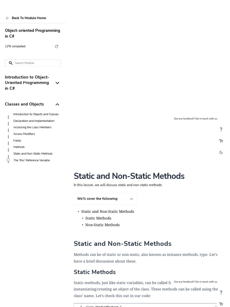 Static And Non Static Methods Learn Object Oriented Programming In C 7004