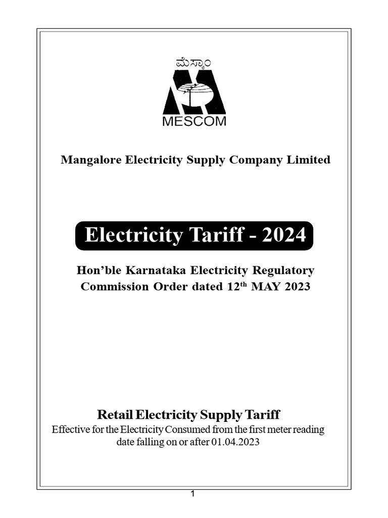 English Electricity Tariff 2024 | PDF