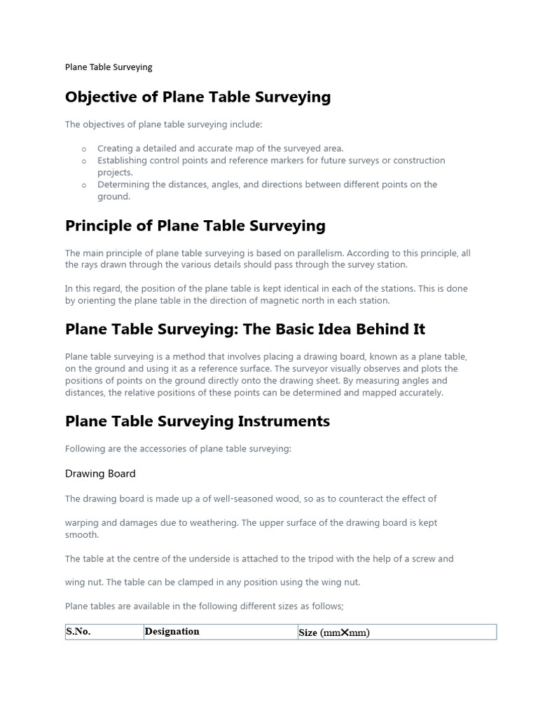 Plane Table Surveying Lect | PDF | Surveying | Compass