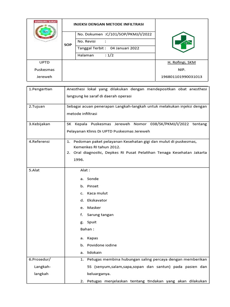 101 INJEKSI DENGAN METODE INFILTRASI-fix | PDF