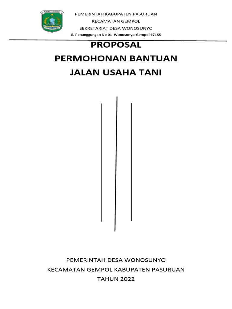 Proposal Jalan Usaha Tani | PDF