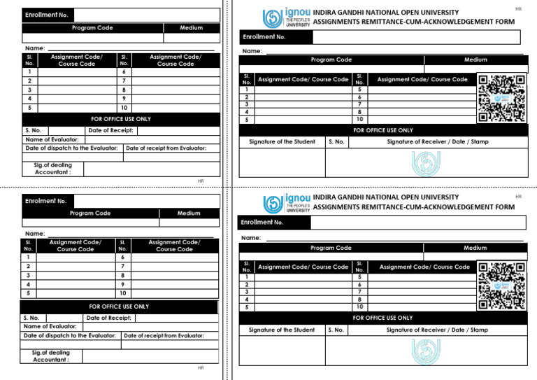IGNOU Acknowledgement Slip 2 | PDF